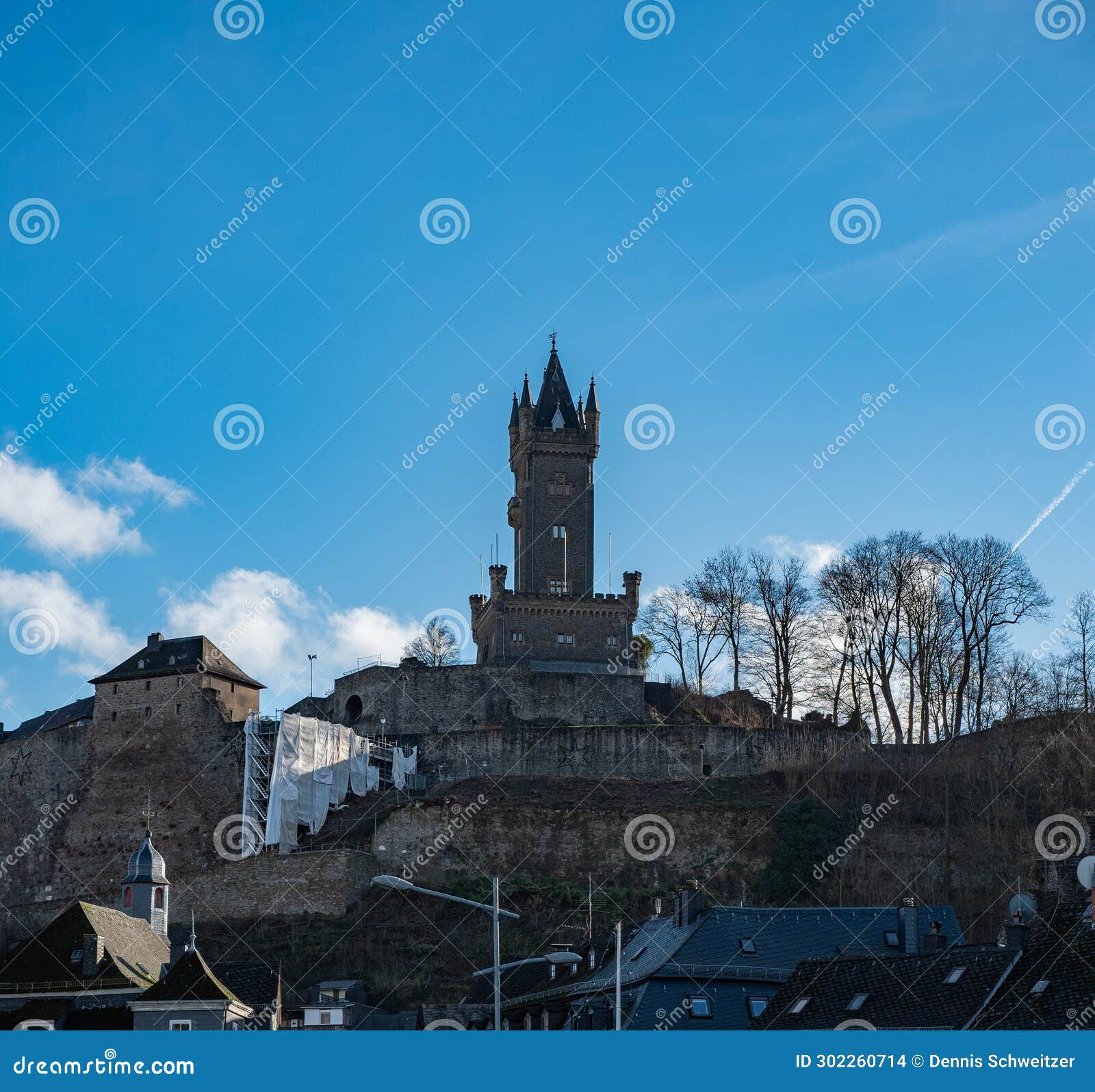Castle in Dillenburg with a Blue Sky Stock Photo - Image of rock ...