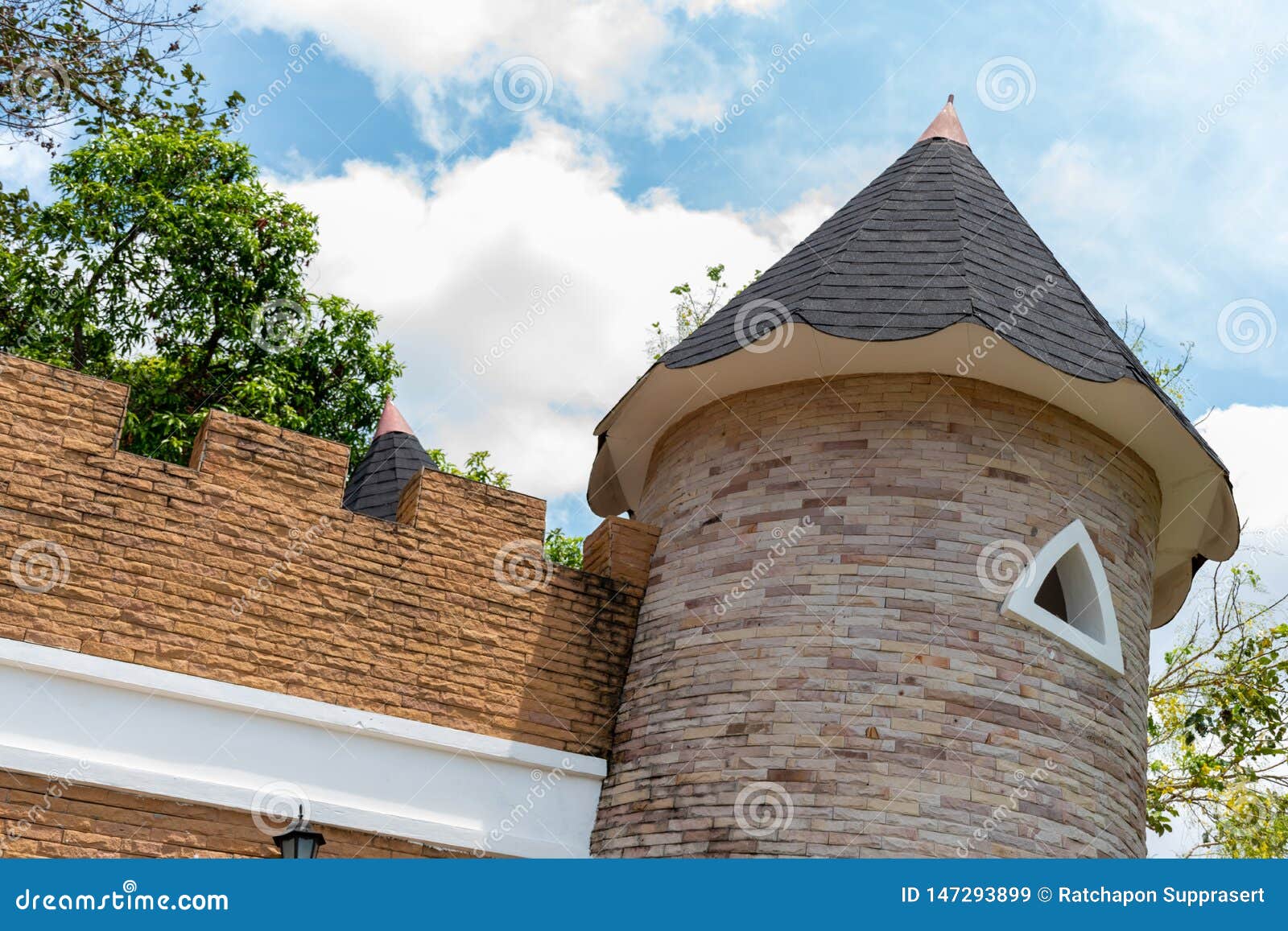 Castle Dome Closeup on Blue Sky with Cloud Background Stock Image ...