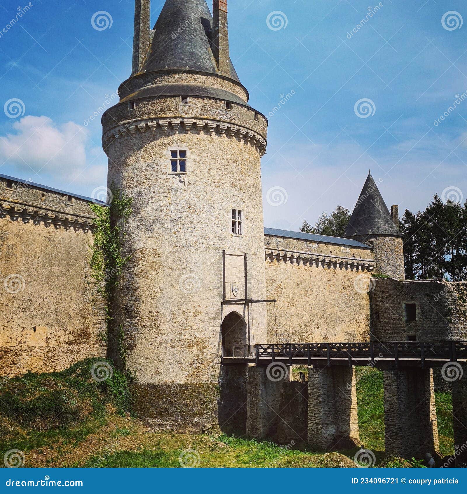 Castle, donjon, histoire stock image. Image of church - 234096721