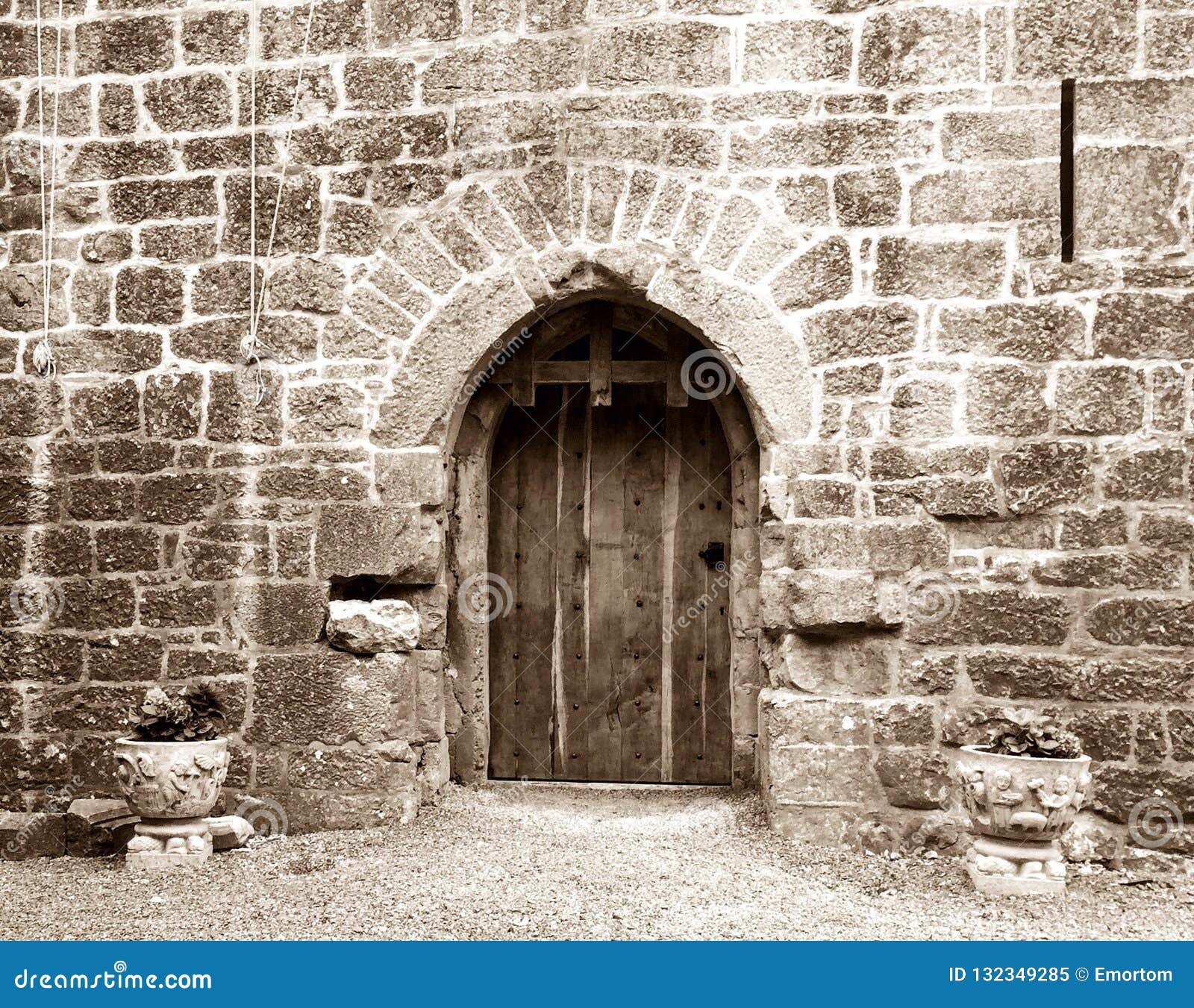 Castle door stock image. Image of door, stone, walled - 132349285