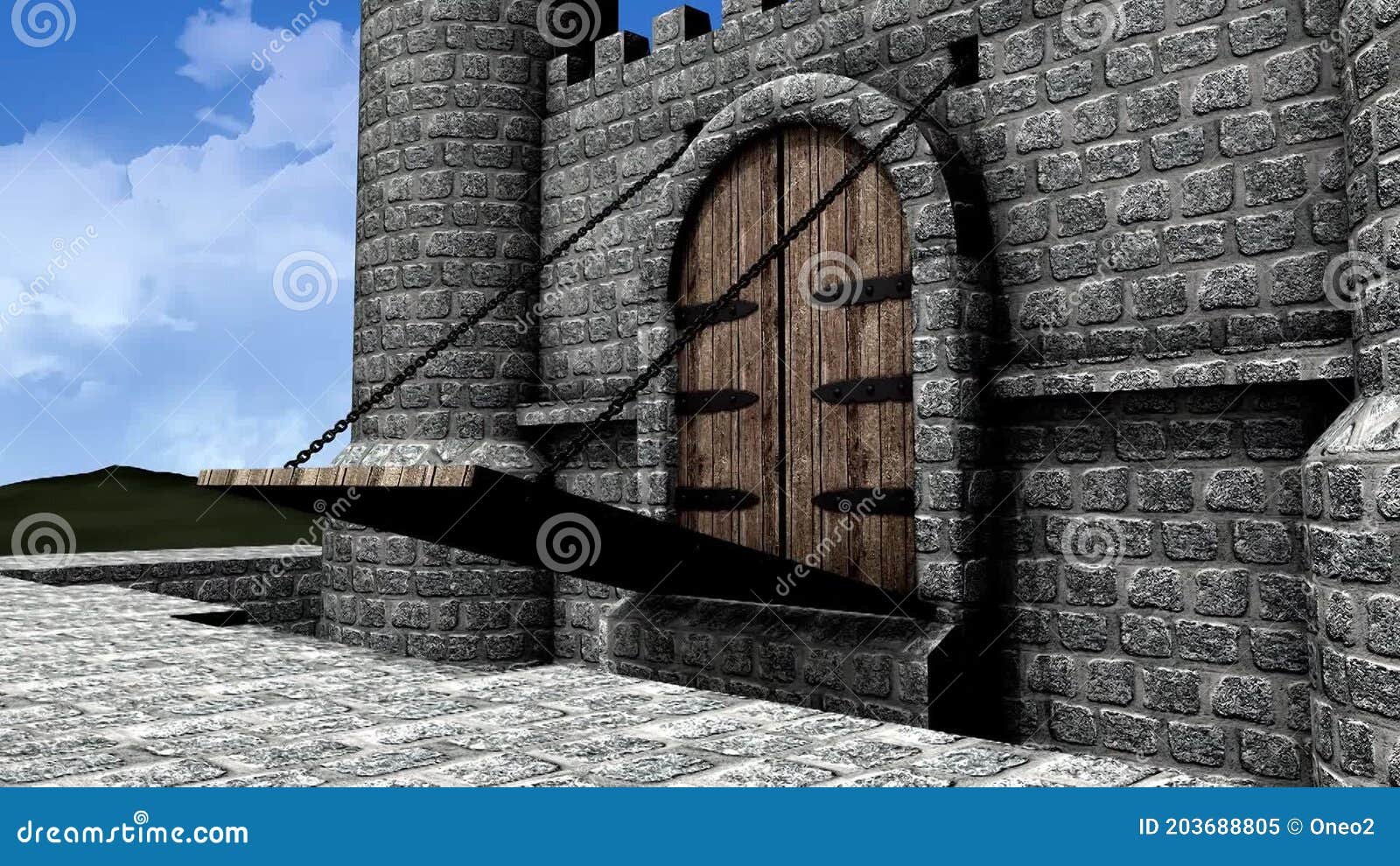 Castle Drawbridge 3d Animation Stock Video - Video of medieval ...