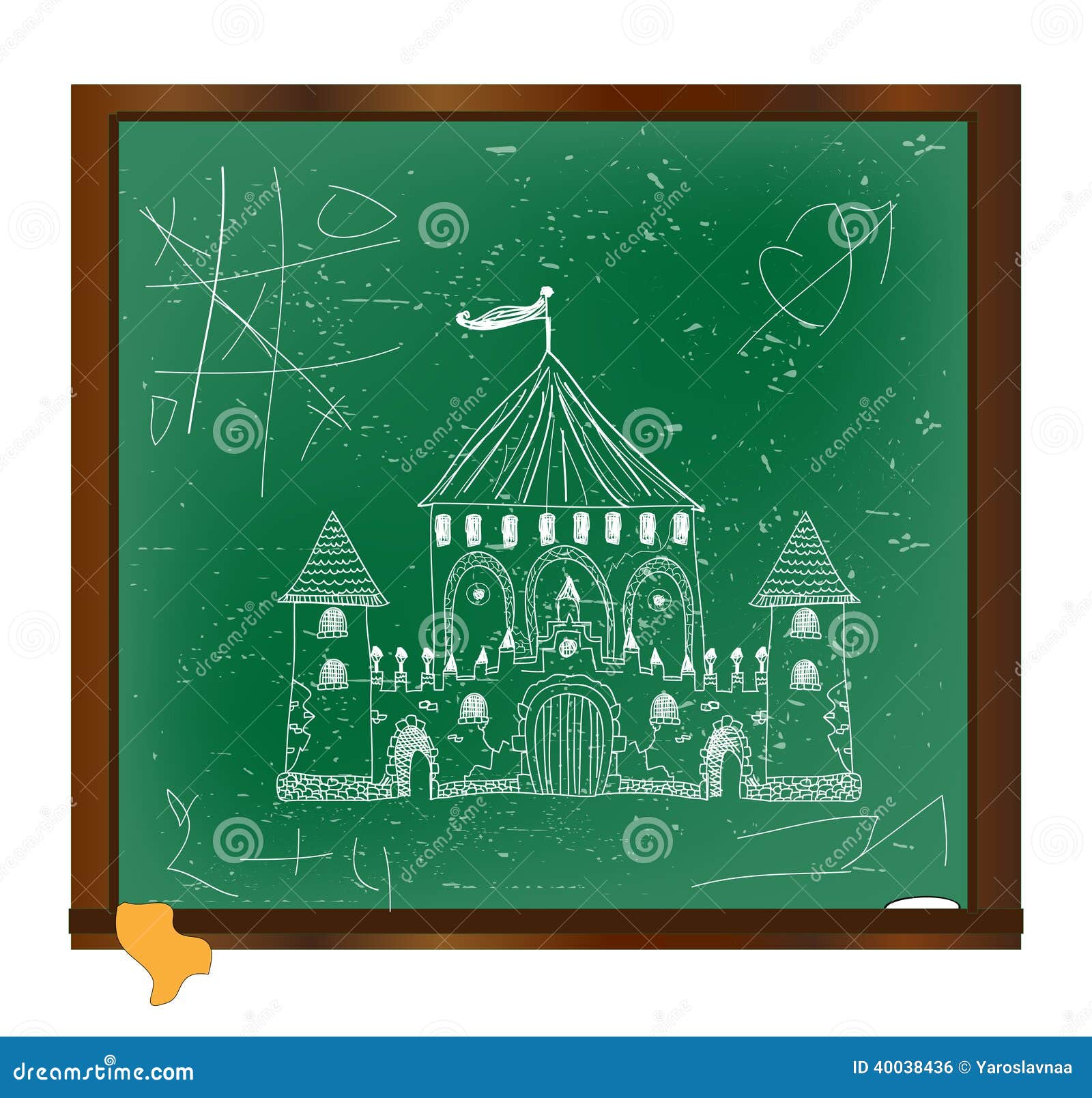 Castle Classroom With Chalkboard Cartoon Vector | CartoonDealer.com ...