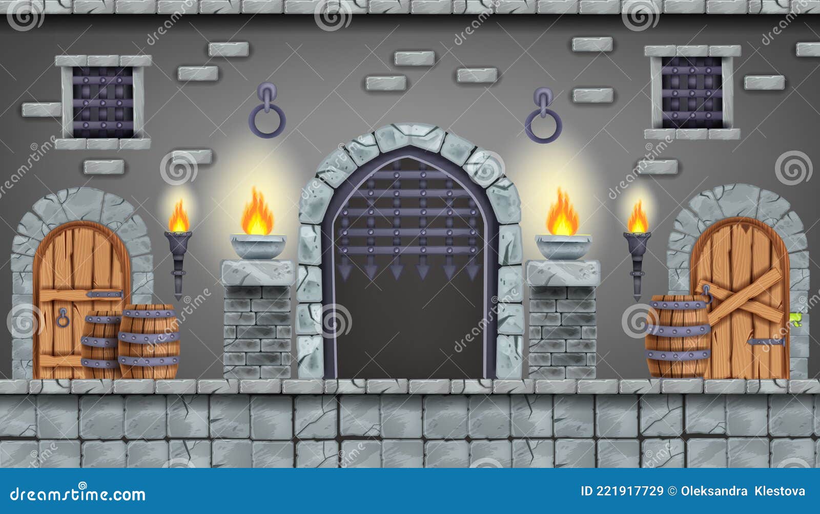 Castle Dungeon Vector Game Background, Cartoon Medieval Prison Interior ... Castle Dungeon Vector Game Background, Cartoon Medieval Prison Interior ...