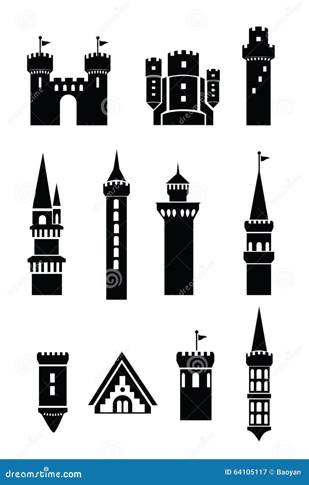 Castle elements stock vector. Illustration of history - 64105117