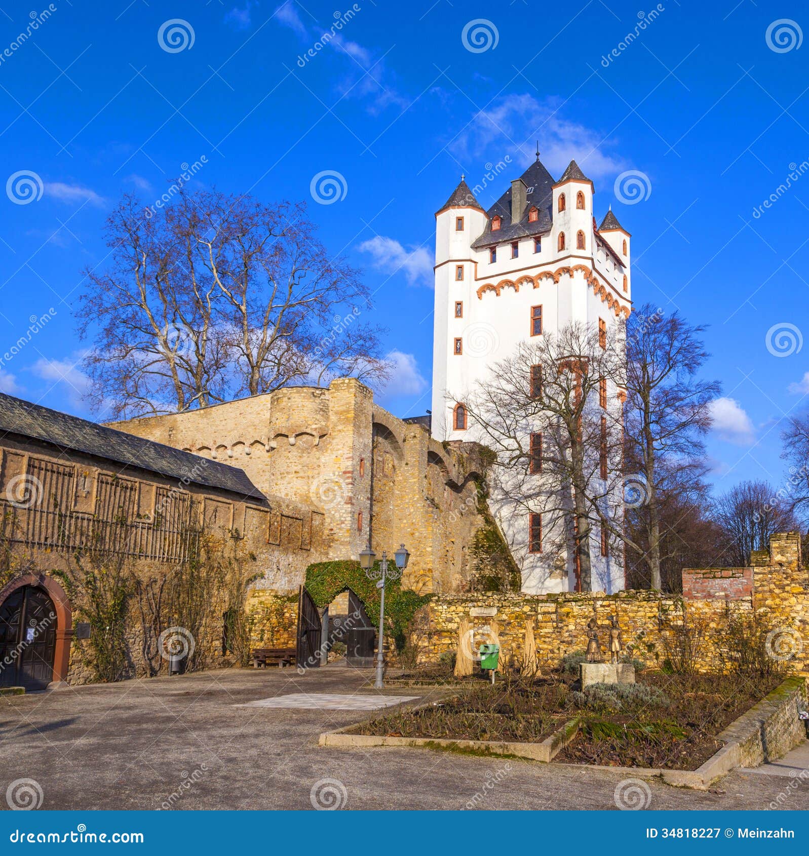 Castle in Eltville in Germany Stock Image - Image of history, blue ...