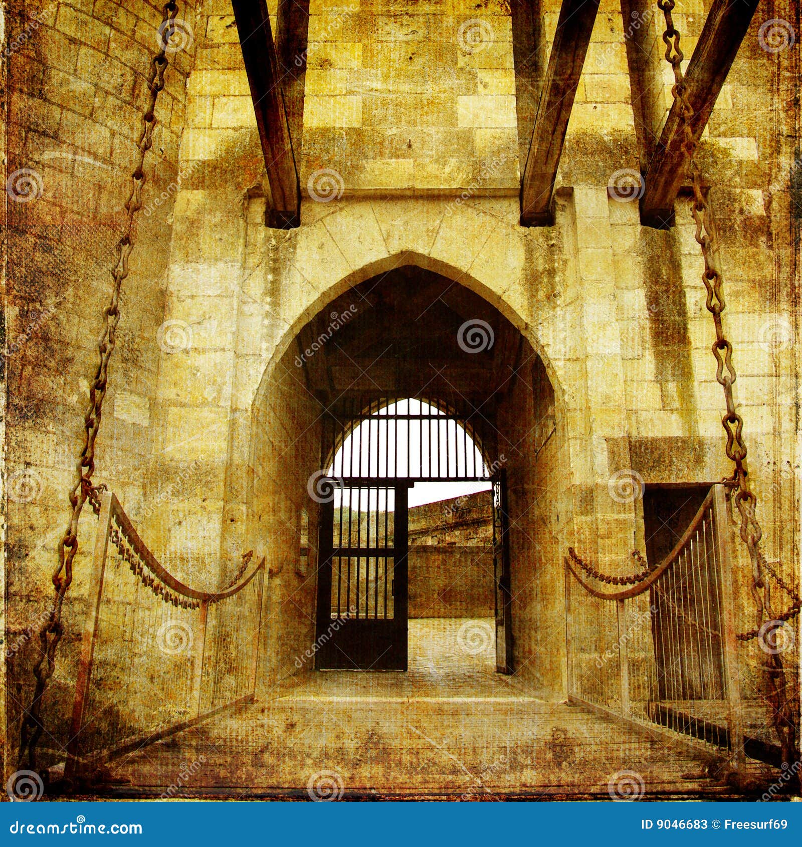 Castle entrance stock image. Image of medieval, countryside - 9046683