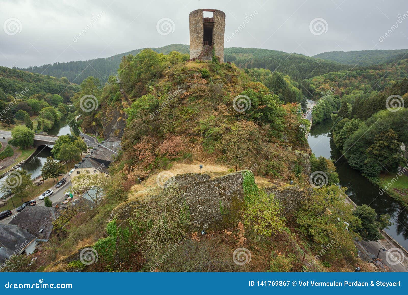 The Castle of Esch-sur-Sure Stock Image - Image of landscape ...