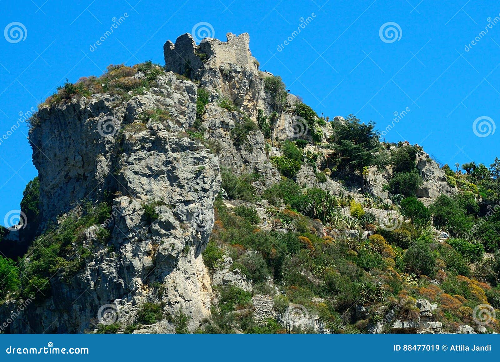 Castle of Eze, France stock image. Image of luxury, natural - 88477019