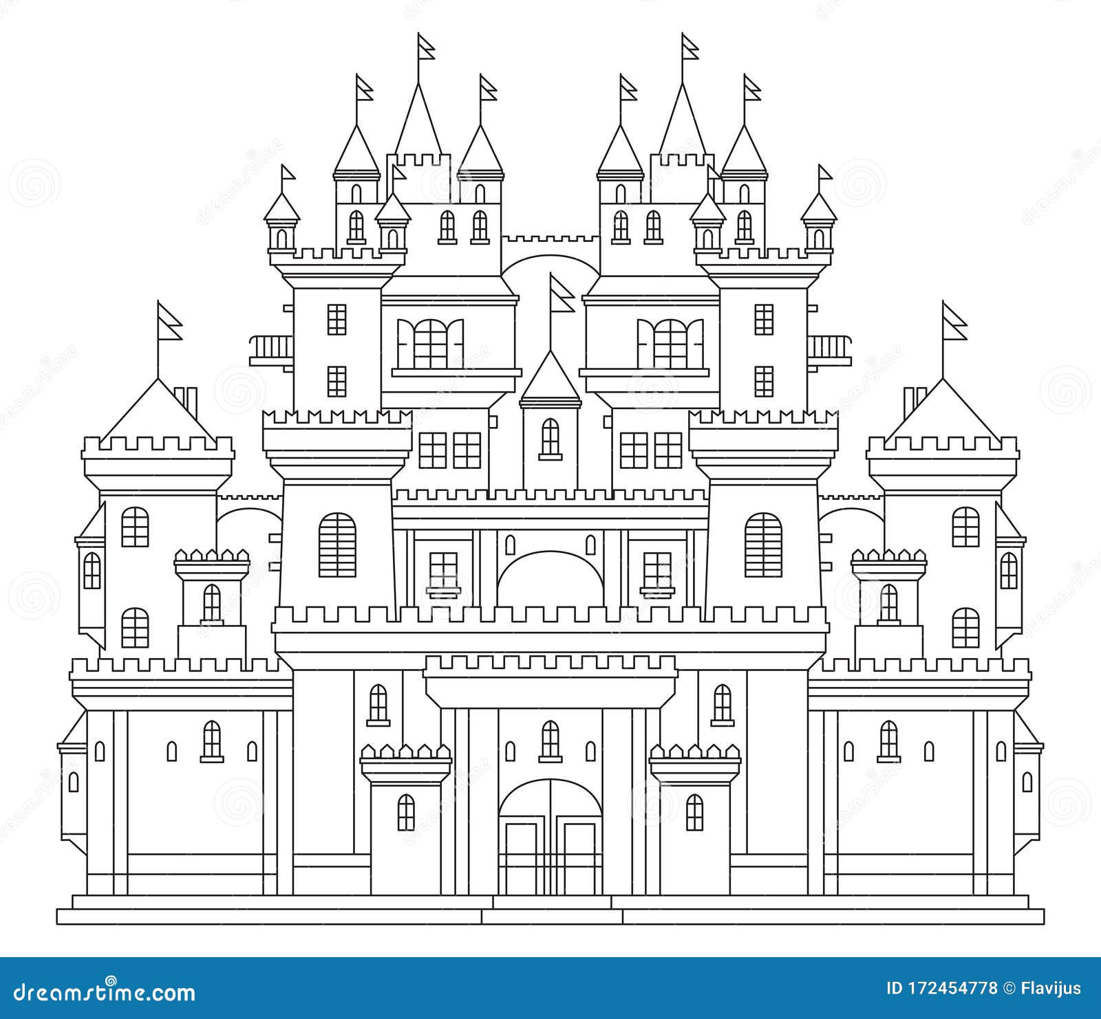 Castle fairy tale, vector stock vector. Illustration of fantasy - 172454778