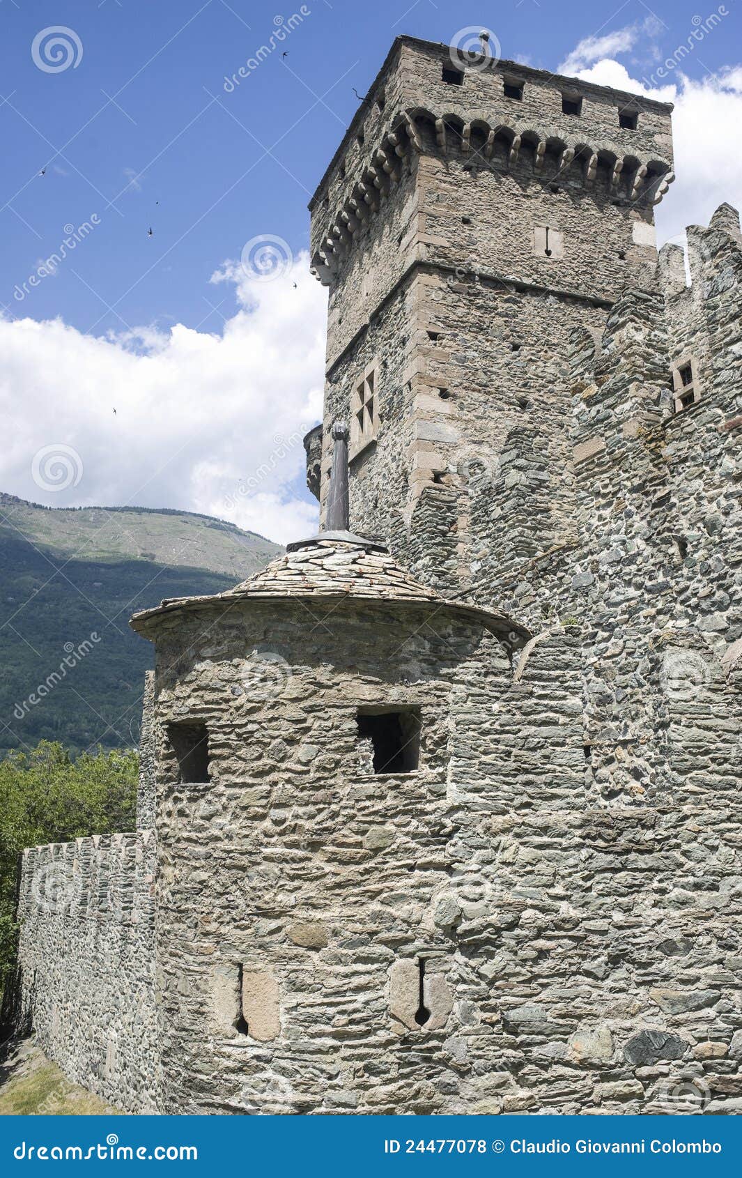 Castle of Fenis stock photo. Image of castle, building - 24477078