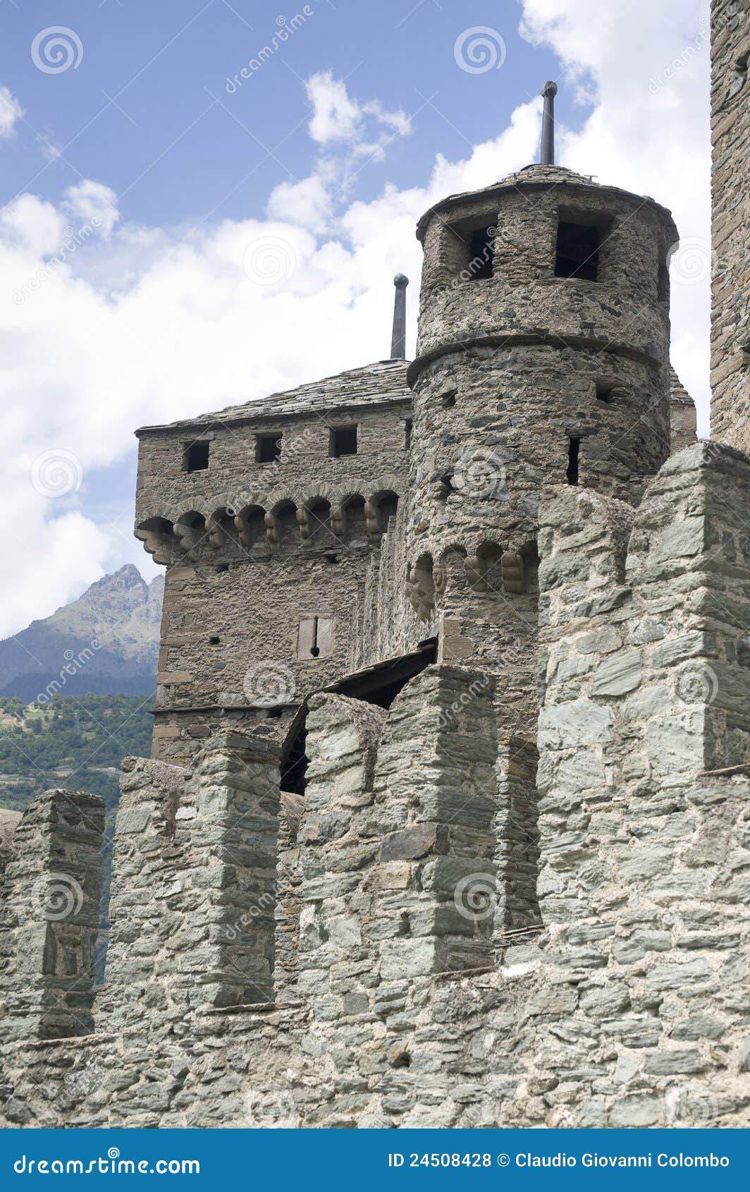 Castle of Fenis stock photo. Image of medieval, landmark - 24508428