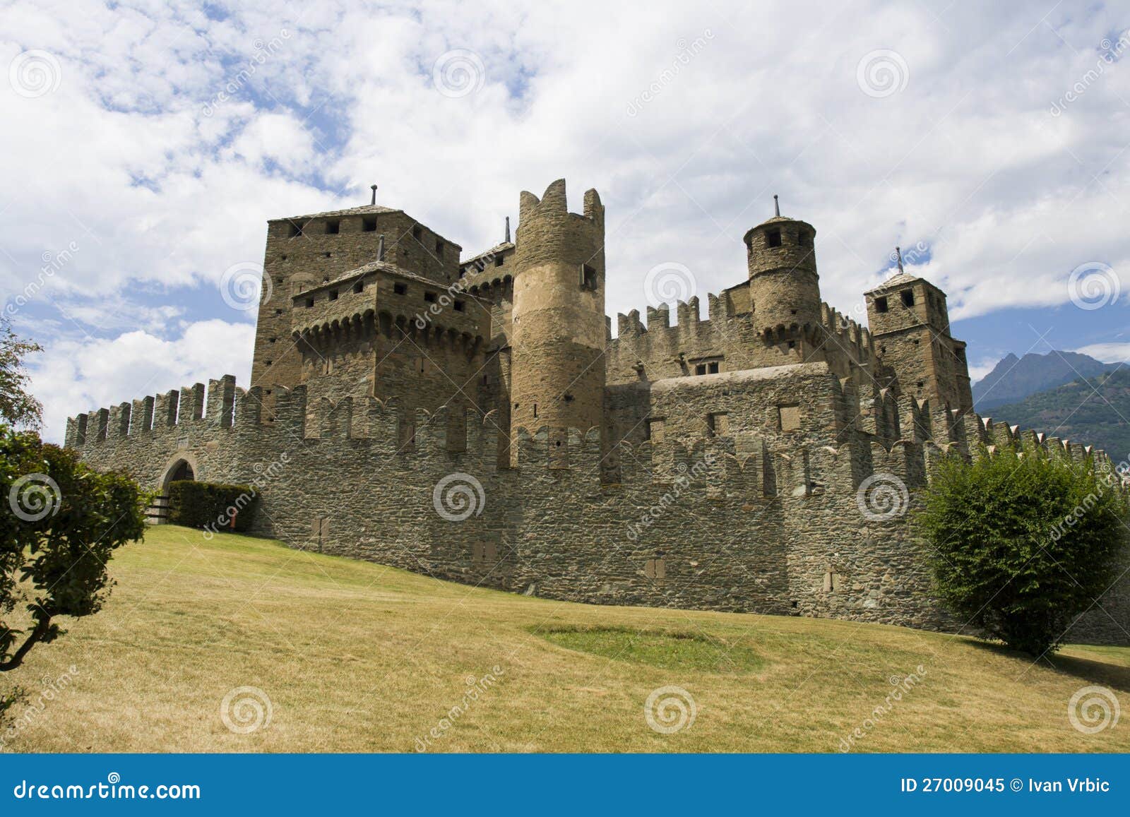 Castle Fenis stock image. Image of fortress, mountains - 27009045
