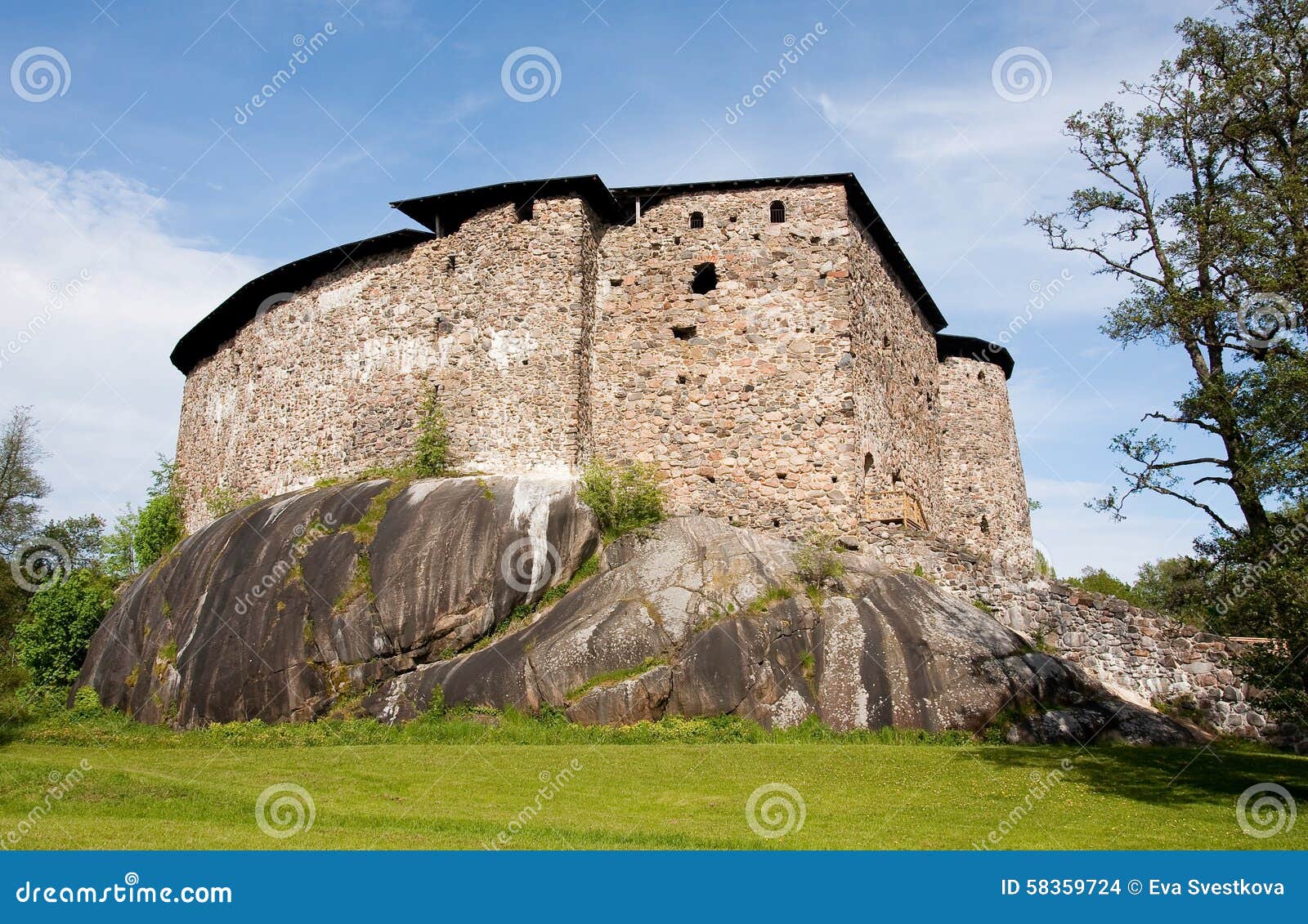 Castle in Finland stock photo. Image of stones, grass - 58359724