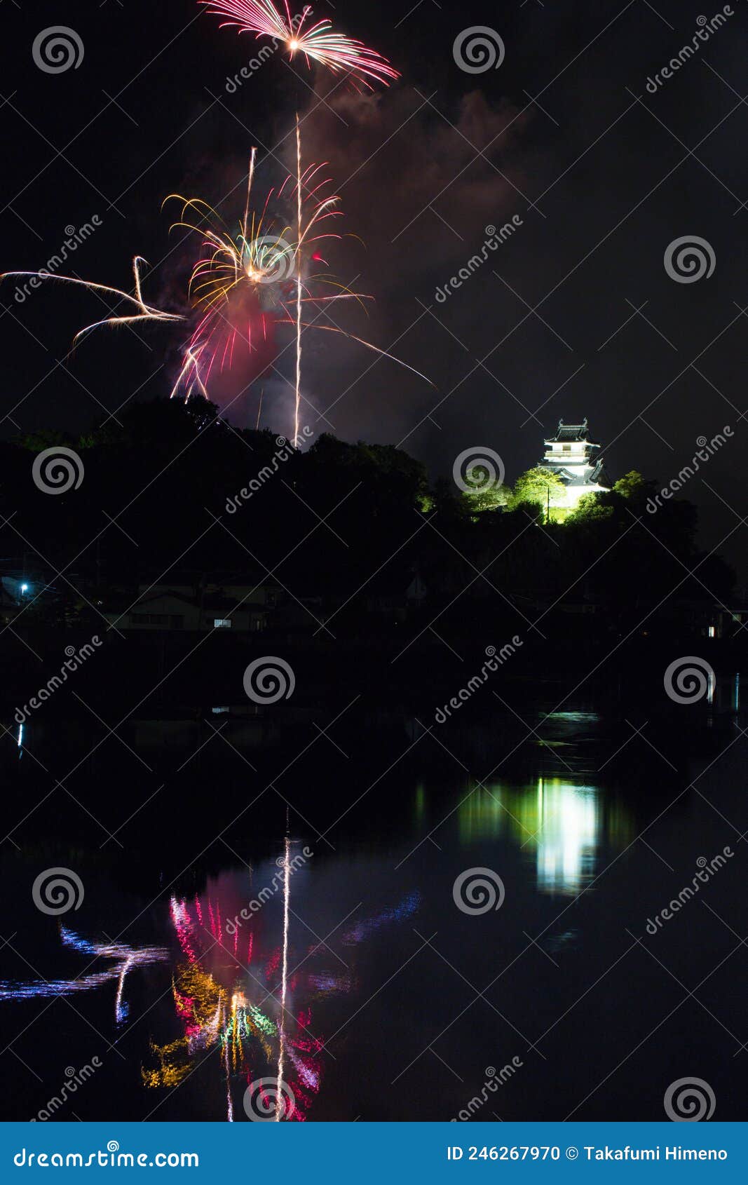 Castle and fireworks stock photo. Image of city, fireworks - 246267970