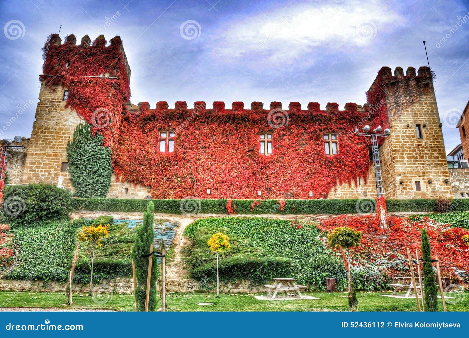 Castle flowers stock photo. Image of building, fairy - 52436112