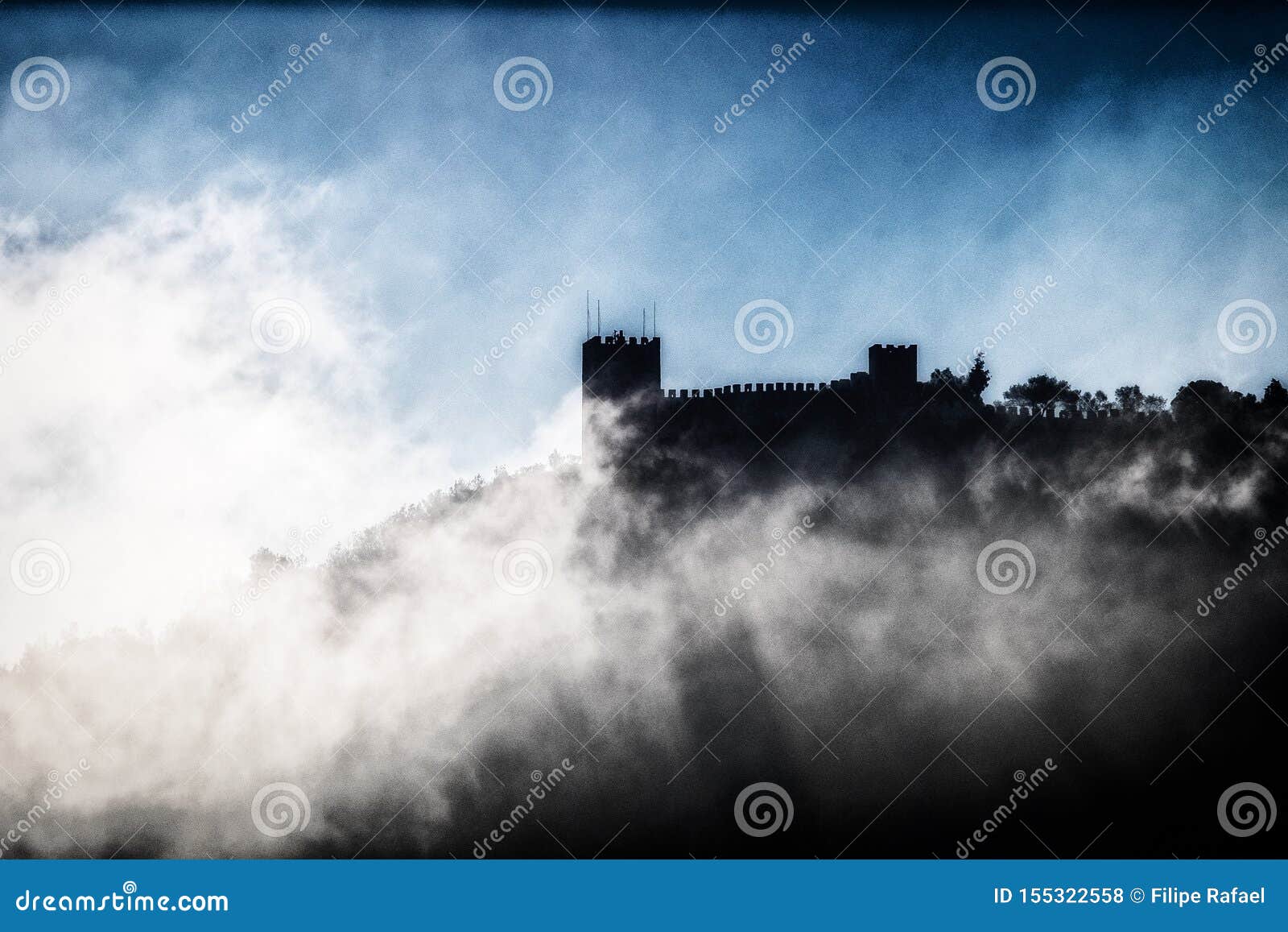 Castle and fog. stock photo. Image of castle, detail - 155322558