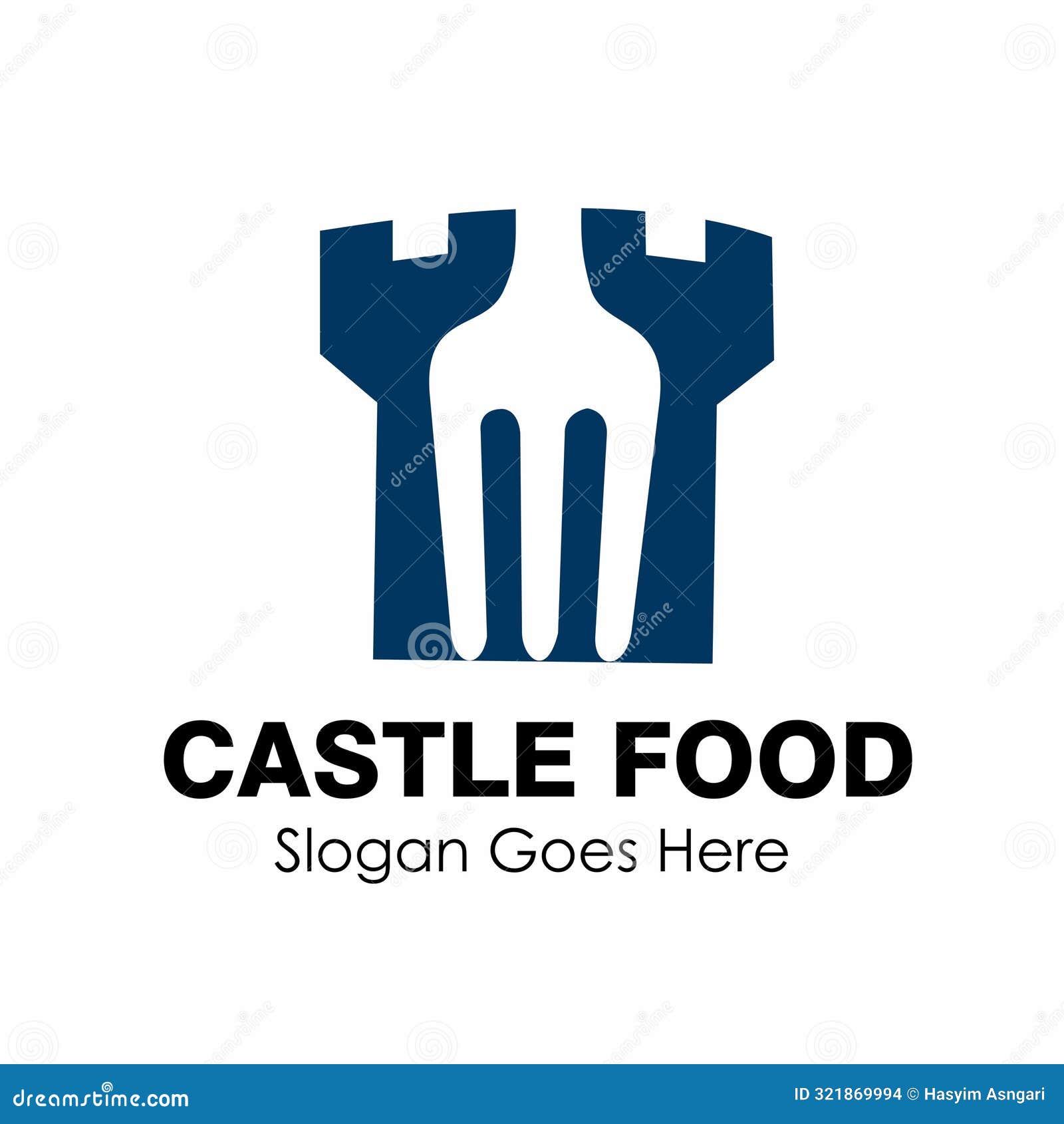Castle Food Logo Design Concept Stock Vector - Illustration of ...