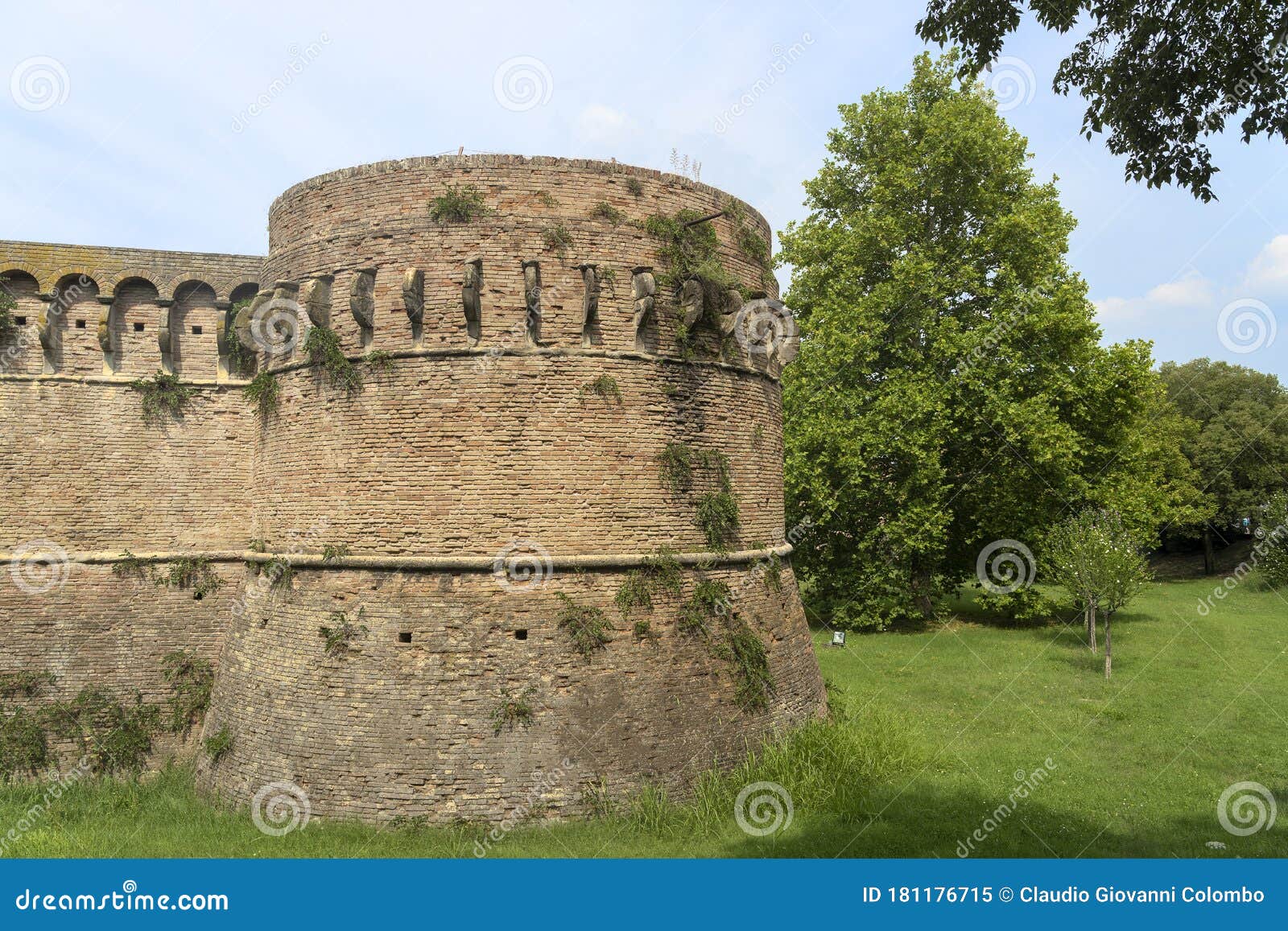 Castle of Forli, Emilia Romagna Stock Image - Image of tower, building ...