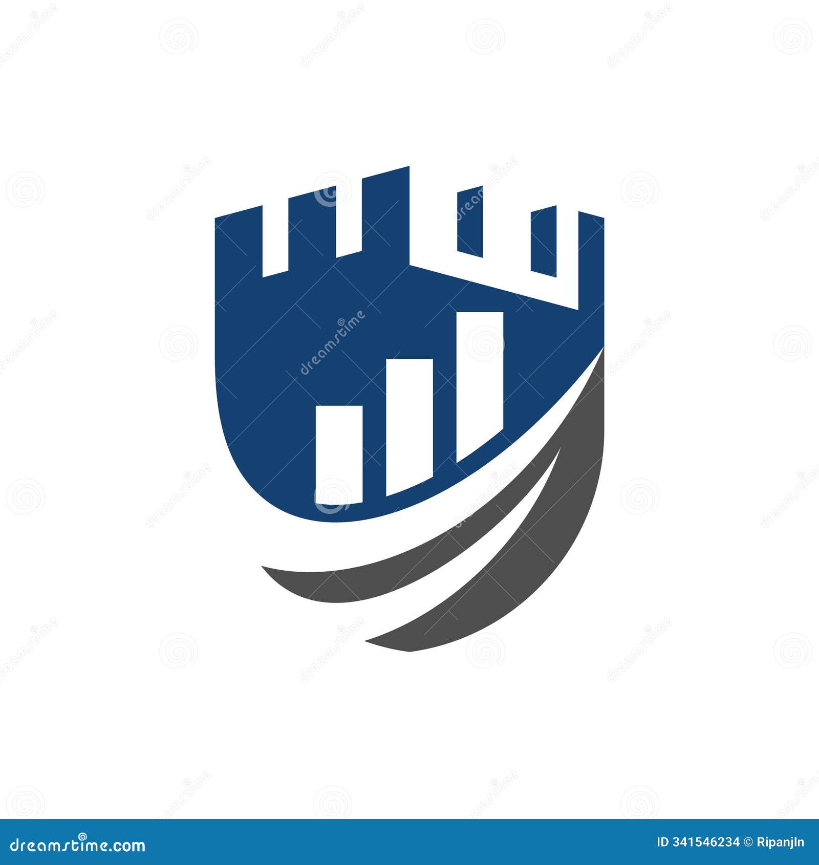 Castle Fort Financial Accounting with Shield Logo Design Vector Stock ...