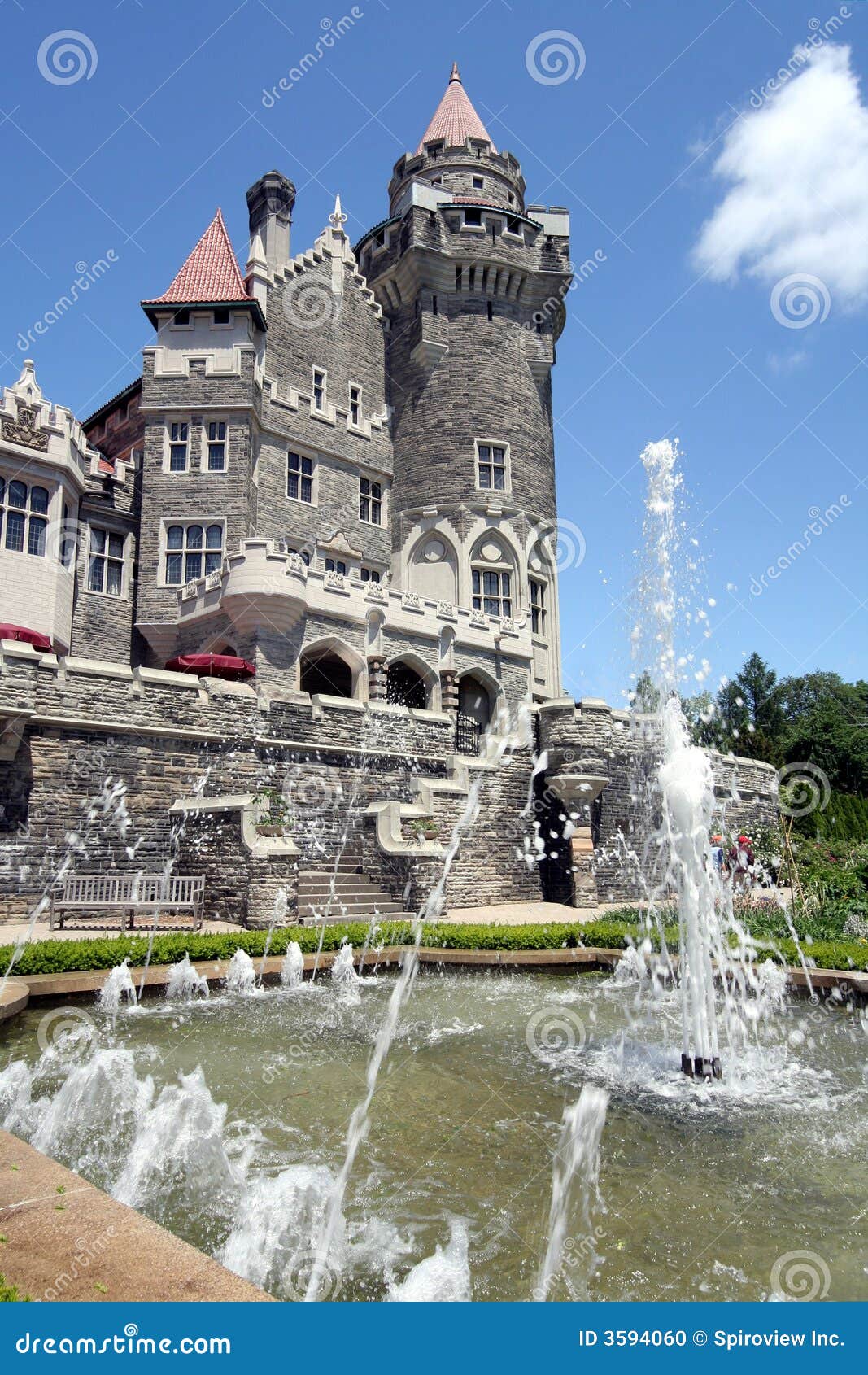 Castle and fountain stock photo. Image of garden, medieval - 3594060