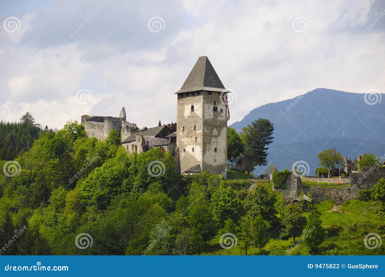 Castle Friesach stock photo. Image of roof, ruin, battlement - 9475822