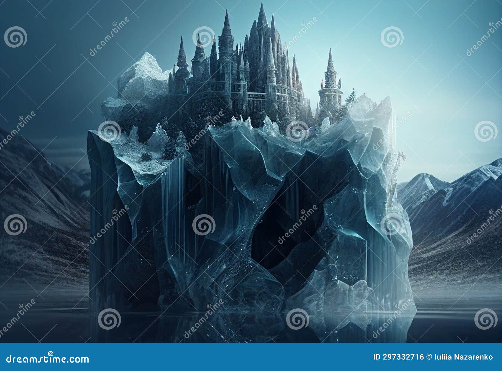 The Castle is Frozen in Ice. AI Generated Stock Photo - Image of ...