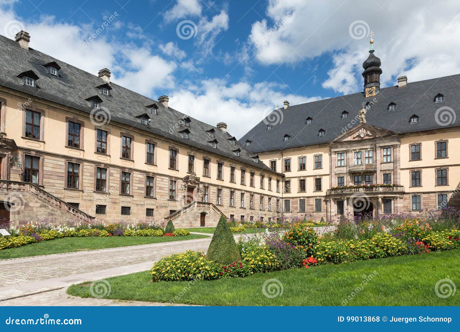 Castle of Fulda in the Summer Stock Photo - Image of flower, tower ...