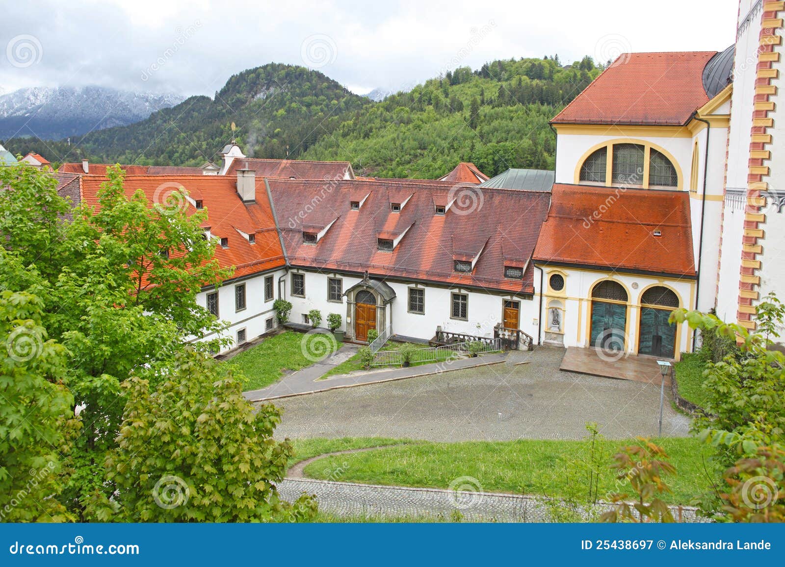 Castle in Fussen. Bavaria, Alps Stock Image - Image of flower ...