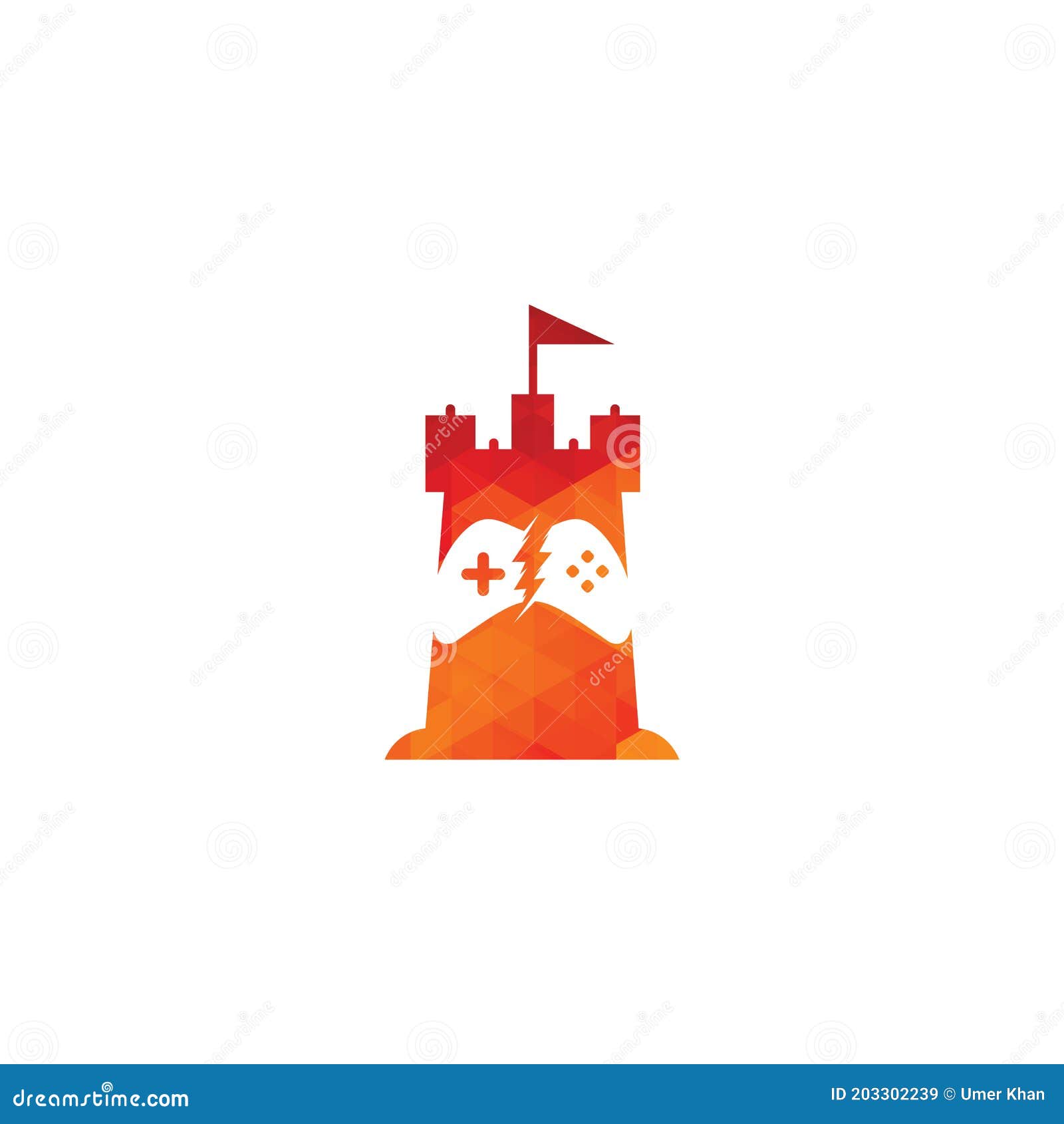 Castle and Game Logo Vector. Castle Game Logo Design Stock Vector ...