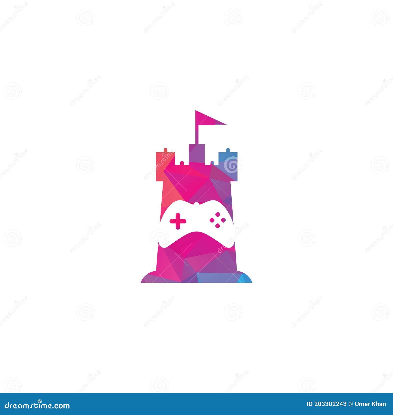 Castle and Game Logo Vector. Castle Game Logo Design Stock Vector ...