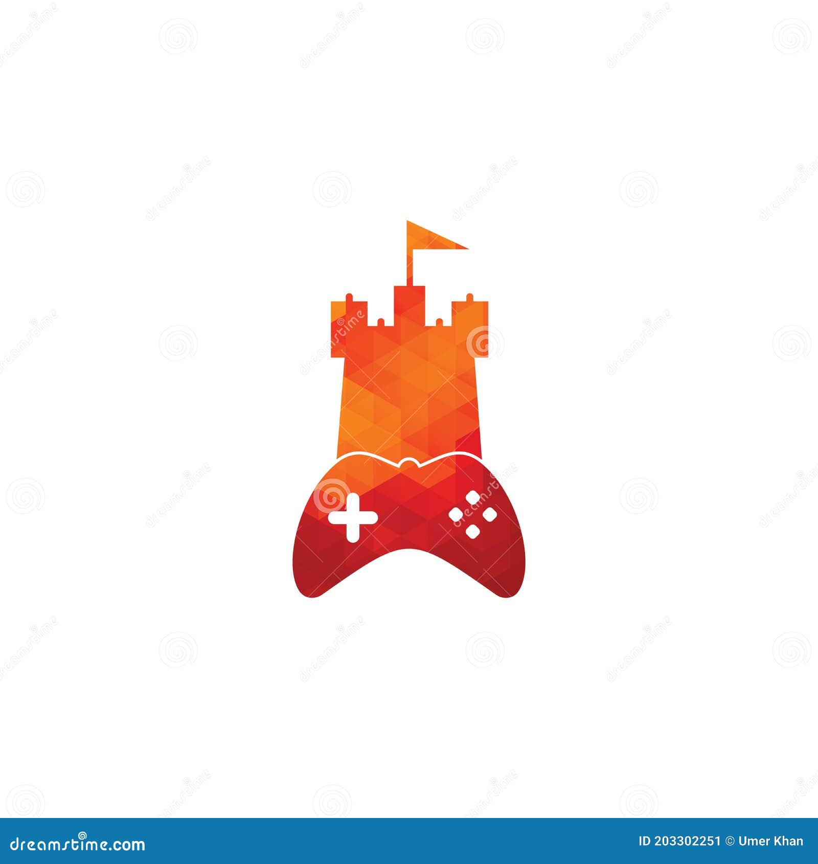 Castle and Game Logo Vector. Castle Game Logo Design Stock Vector ...