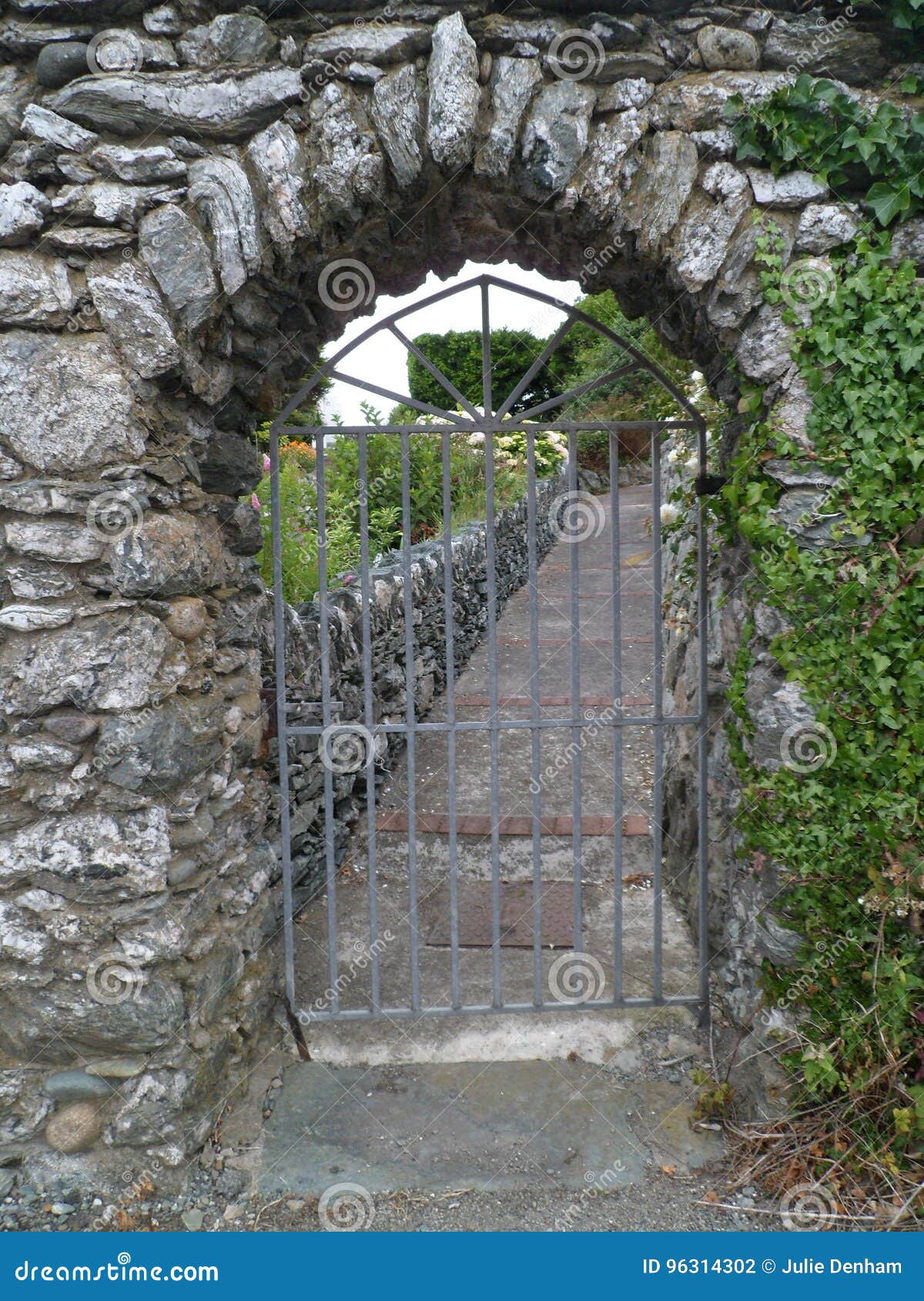 Castle Garden Gateway stock photo. Image of path, colourful - 96314302