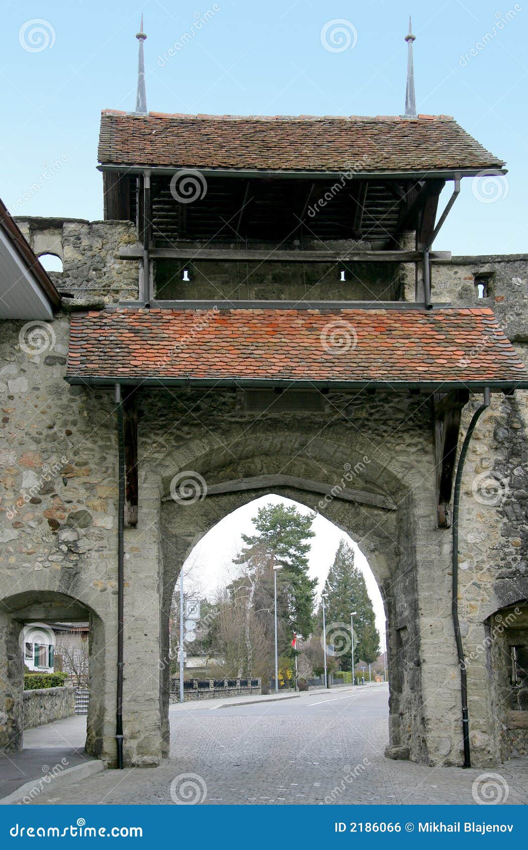 Castle Gate 3 stock photo. Image of cobblestone, tiled - 2186066
