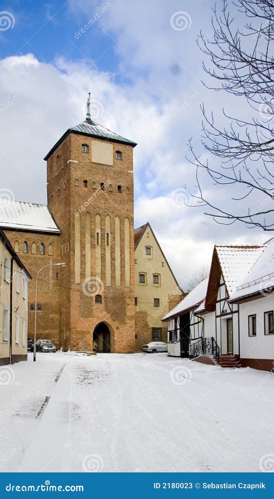 Castle gate, gothic style. stock image. Image of town - 2180023