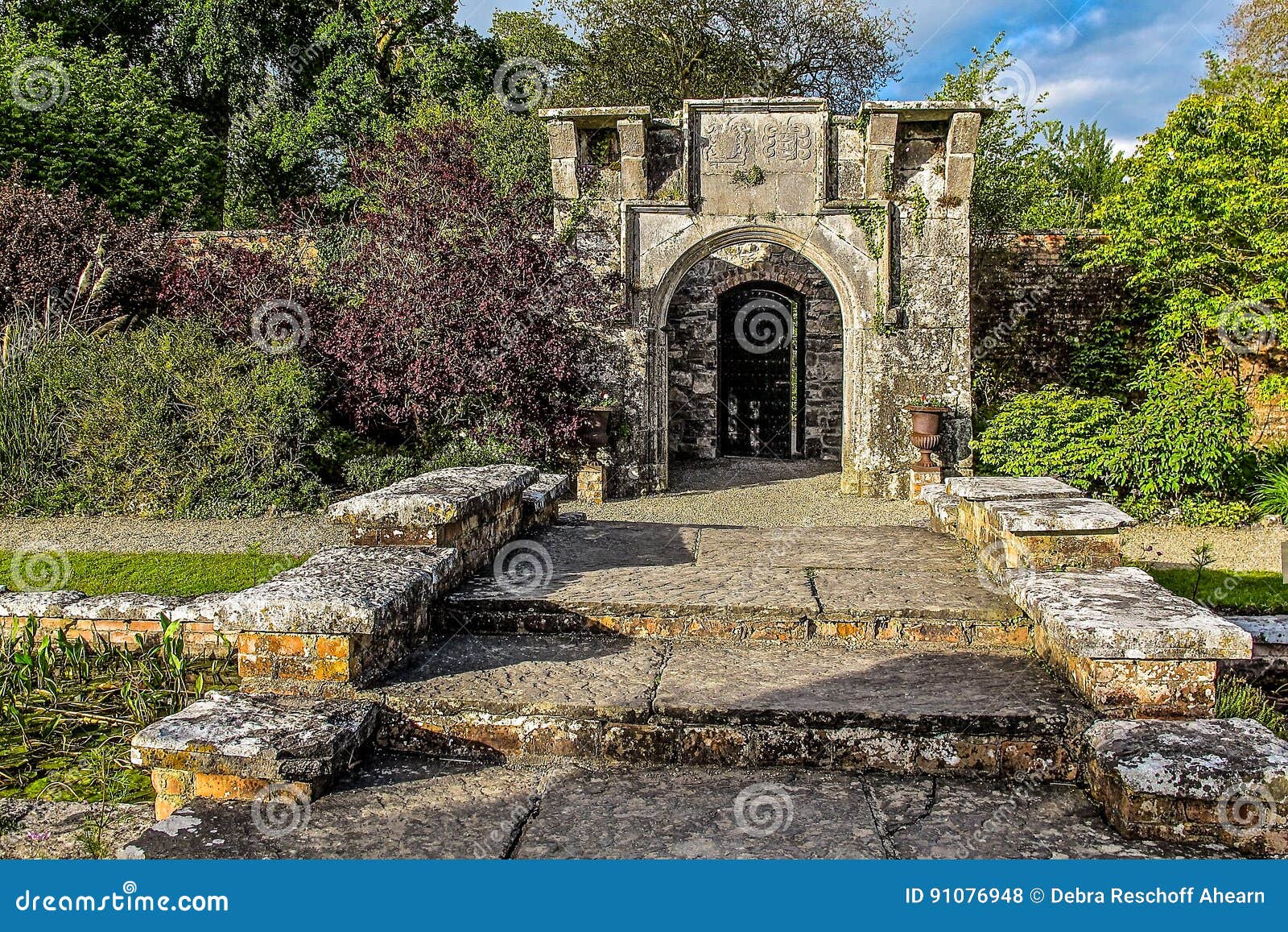 Castle Gate stock photo. Image of brick, forest, morning - 91076948