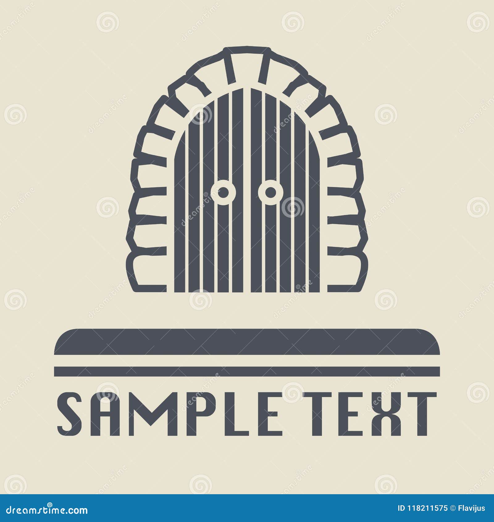 Castle gate icon or sign stock vector. Illustration of closed - 118211575