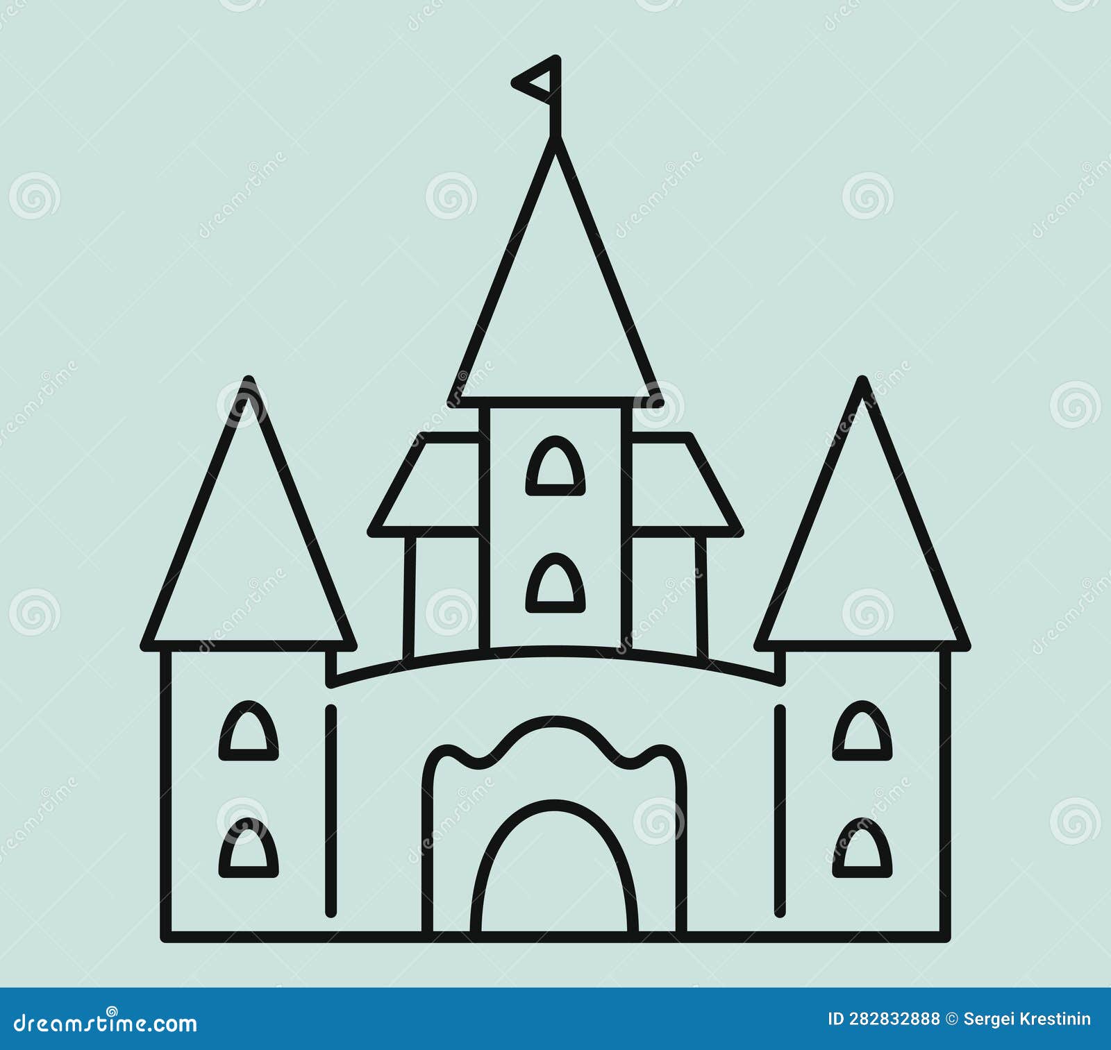 Castle with gate. stock vector. Illustration of medieval - 282832888