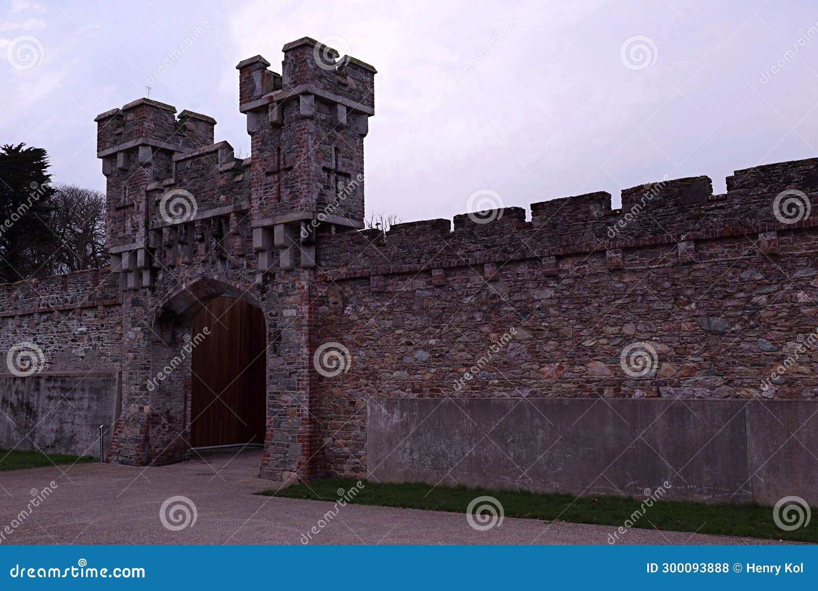 Castle Gate with Stone Wall. Stock Photo - Image of history, walls ...
