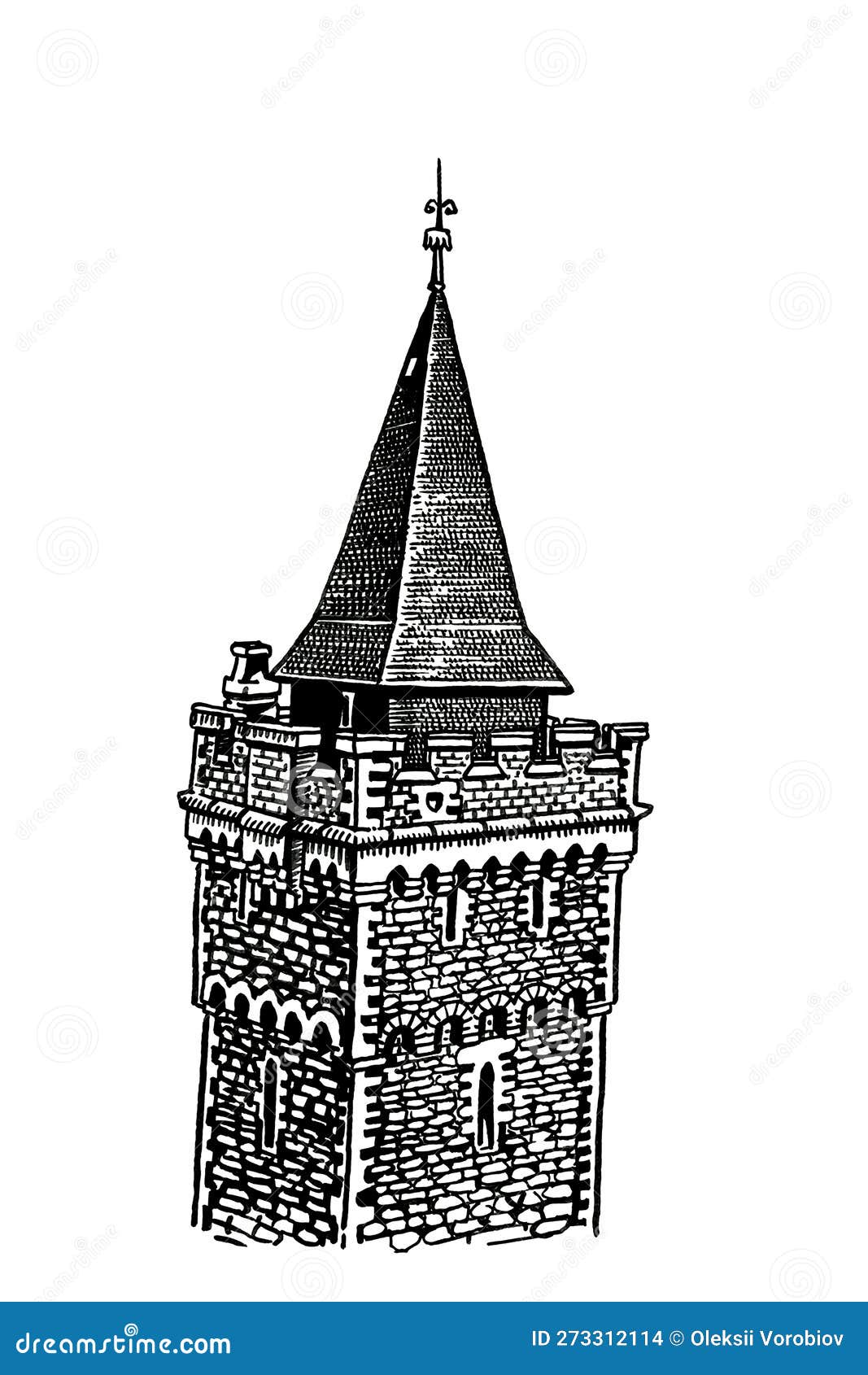 Castle of Germany, Graphical Hand-drawn Wernigerode Castle Isolated on ...