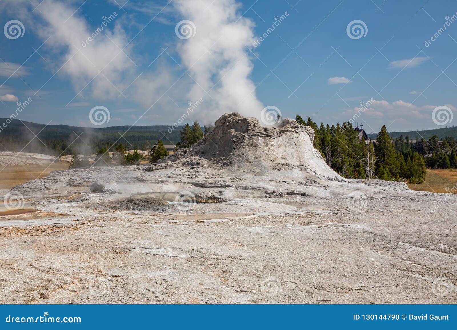 Castle Geyser at Yellowstone National Park Stock Photo - Image of ...