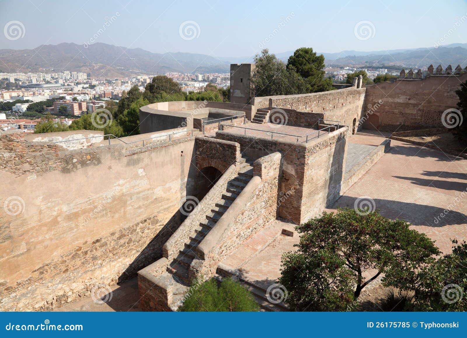Castle Gibralfaro in Malaga, Spain Stock Image - Image of moorish ...