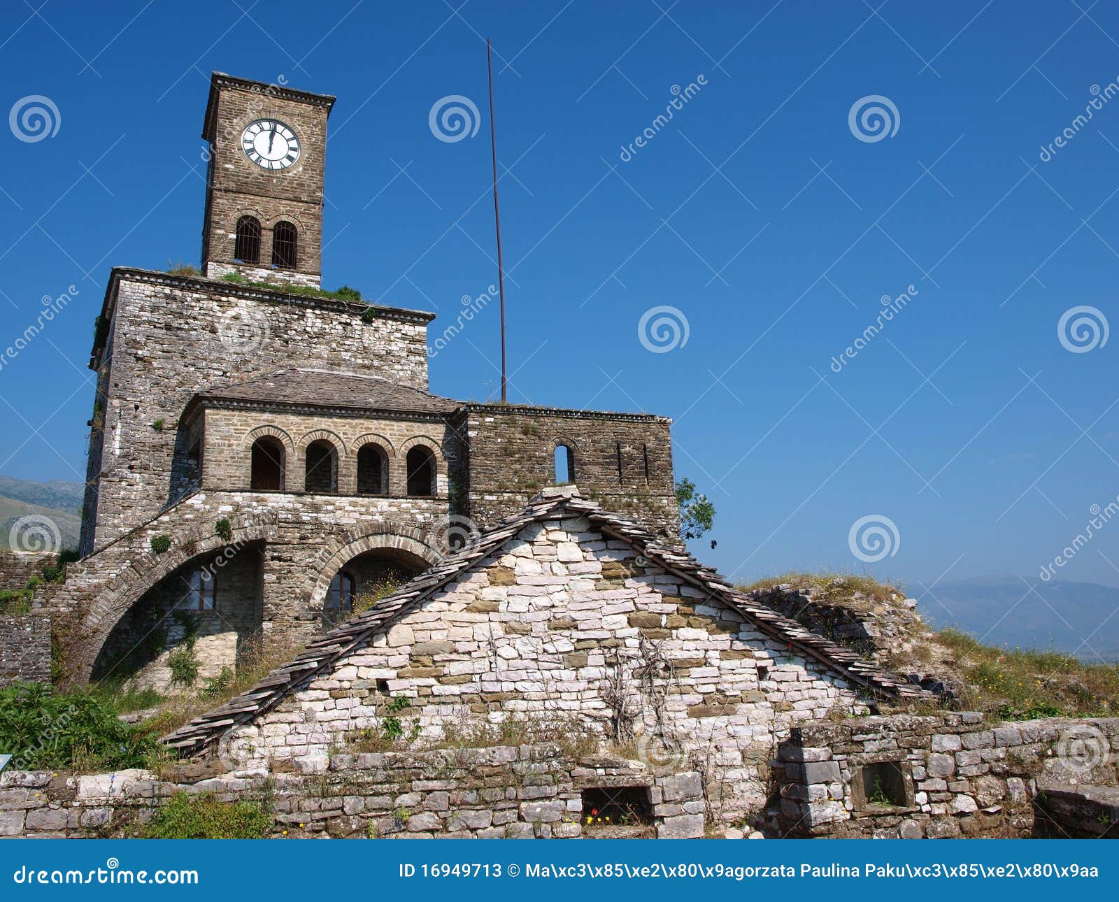 Castle in Gjirokastra, Albania Stock Image - Image of museum ...