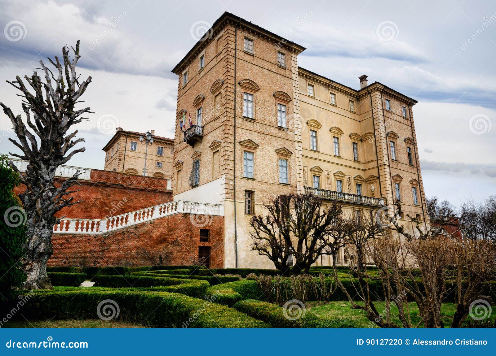 Castle of Govone Italy stock photo. Image of cloudy, building - 90127220