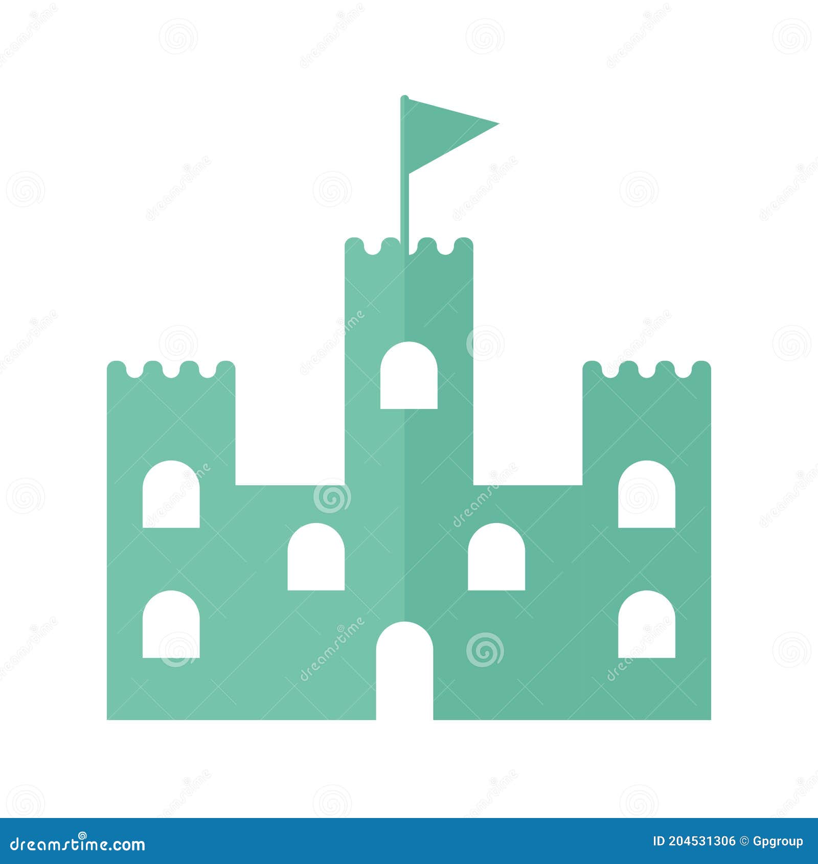 Castle with a green color stock vector. Illustration of architecture ...