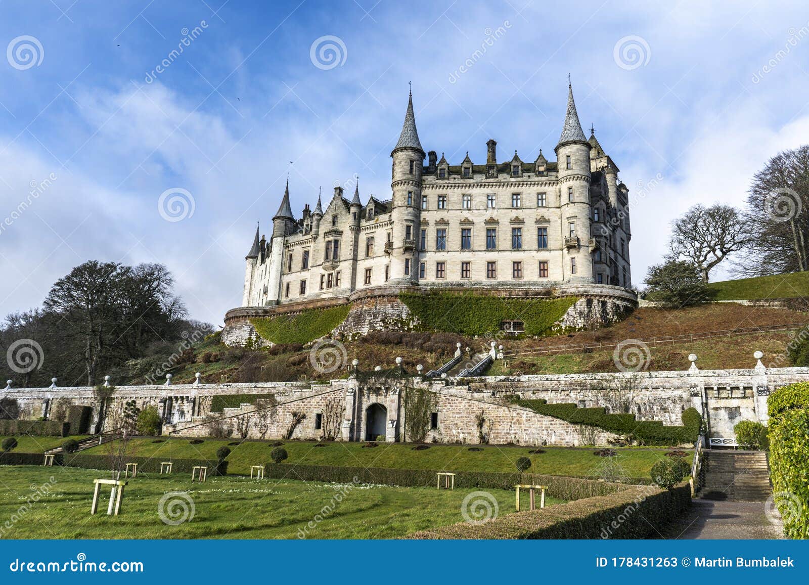 Big Castle with a Green Gardens Stock Image - Image of landscape, green ...