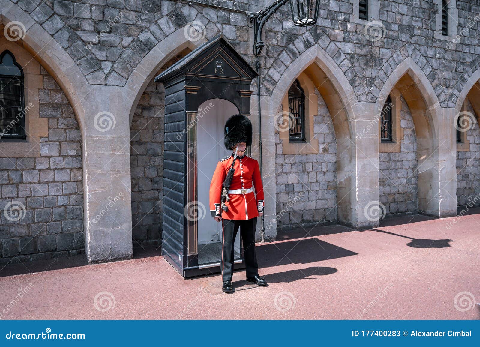 Castle Guard Standing Guard In His Sentry Box At Prague Castle ...