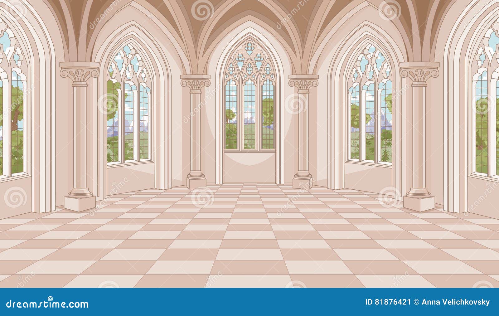 Castle Hall Cartoon Vector | CartoonDealer.com #81876421