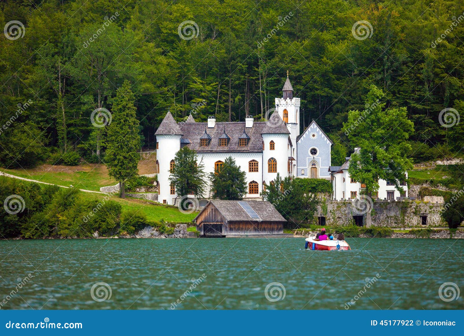 Castle on Hallstatt Lake Shore Stock Photo - Image of beauty, beautiful ...