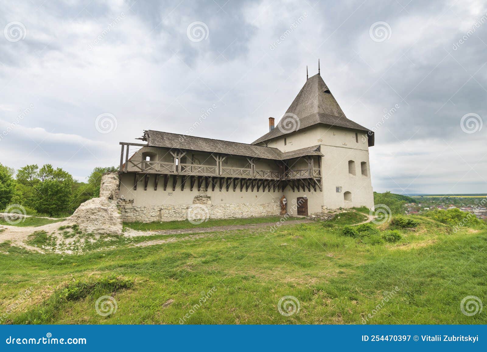 Castle of Halych at Summer stock image. Image of green - 254470397