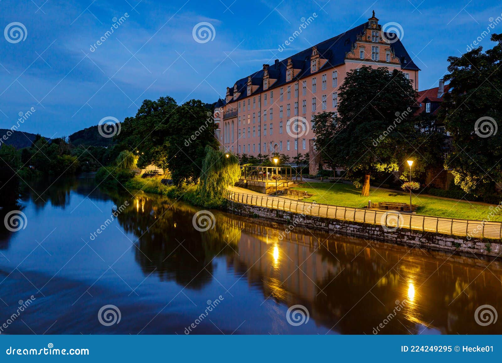 Castle of Hannoversch MÃ¼nden at the Werra River Stock Image - Image of ...